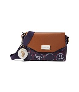 uspa geometric print crossbody bag navy / 1sz