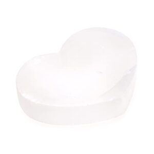 Halukakah Crystals and Healing Stones Selenite Moroccan Recharging Bowl Fengshui Cleansing Refresh Crystal Natural Gemstone Heart Shape 2.4"(6cm)