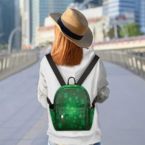 St. Patrick's Day Mini Backpack Purse for Women, Lucky Clover Small Fashion Daypack, Casual Lightweight Bag