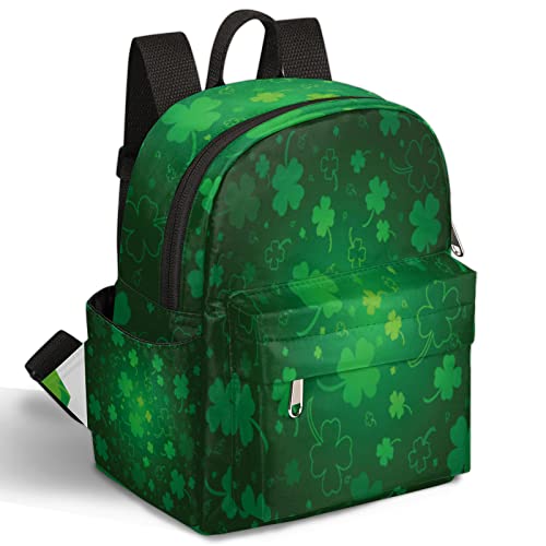 St. Patrick's Day Mini Backpack Purse for Women, Lucky Clover Small Fashion Daypack, Casual Lightweight Bag