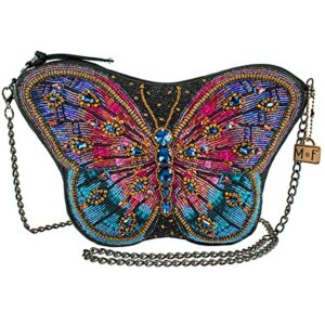 mary frances jewels handbag beaded butterfly crossbody clutch bag, multi