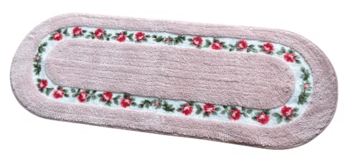 LZSOMPK Pretty Rose Flower Area Rugs Bedroom Rugs Bathroom Rugs Bath Mat Super Soft Kitchen Mat Living Room Carpets 17.7 x 47 inches (Pink)