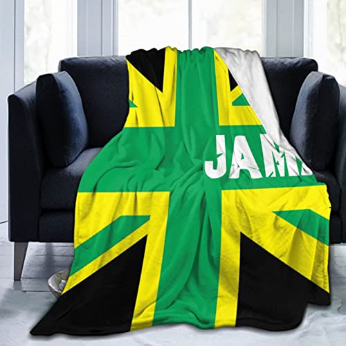 Super Soft Warm Cozy Throw Blanket Lightweight Flannel Wearable Blanket for Bed Couch Sofa Chair Home Decor, Jamaican Kingdom Flag, 50"x40"