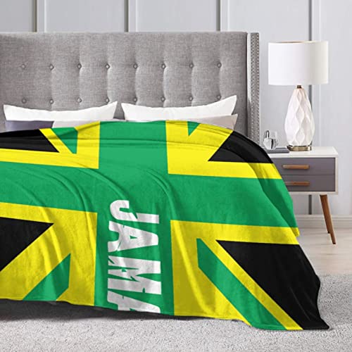 Super Soft Warm Cozy Throw Blanket Lightweight Flannel Wearable Blanket for Bed Couch Sofa Chair Home Decor, Jamaican Kingdom Flag, 50"x40"