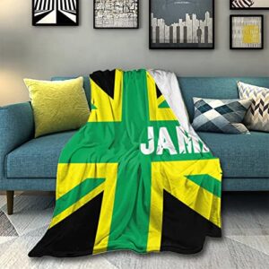 Super Soft Warm Cozy Throw Blanket Lightweight Flannel Wearable Blanket for Bed Couch Sofa Chair Home Decor, Jamaican Kingdom Flag, 50"x40"