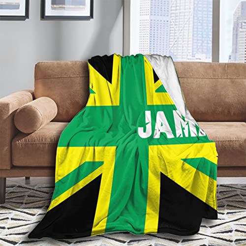 Super Soft Warm Cozy Throw Blanket Lightweight Flannel Wearable Blanket for Bed Couch Sofa Chair Home Decor, Jamaican Kingdom Flag, 50"x40"