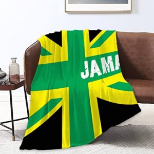 Super Soft Warm Cozy Throw Blanket Lightweight Flannel Wearable Blanket for Bed Couch Sofa Chair Home Decor, Jamaican Kingdom Flag, 50"x40"