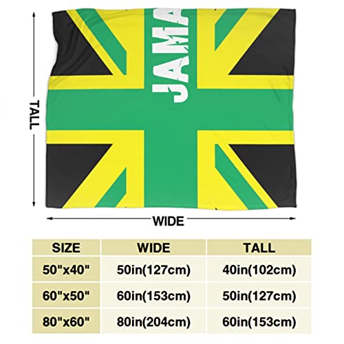 Super Soft Warm Cozy Throw Blanket Lightweight Flannel Wearable Blanket for Bed Couch Sofa Chair Home Decor, Jamaican Kingdom Flag, 50"x40"