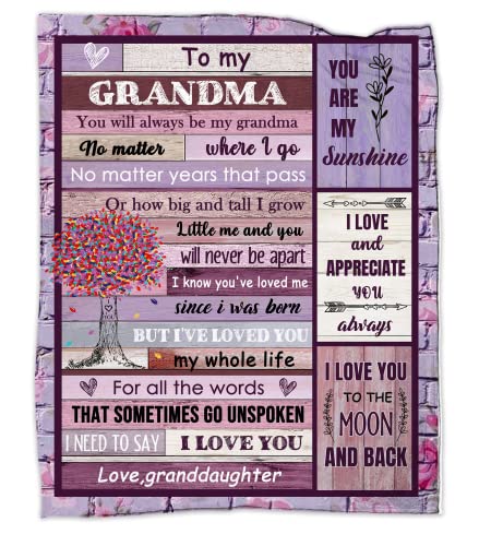 Gifts for Grandma, Grandma Blanket 50''x60'', Grandma Birthday Gifts, Christmas Grandma Gift Ideas for Grandma Soft Cozy Flannel Throw Blanket Grandma Gifts from Grandchildren