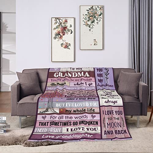 Gifts for Grandma, Grandma Blanket 50''x60'', Grandma Birthday Gifts, Christmas Grandma Gift Ideas for Grandma Soft Cozy Flannel Throw Blanket Grandma Gifts from Grandchildren