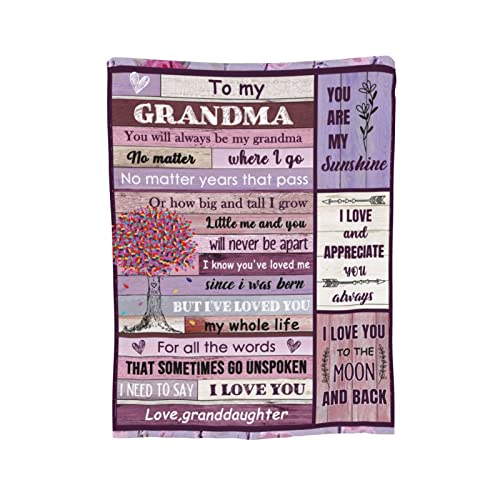 Gifts for Grandma, Grandma Blanket 50''x60'', Grandma Birthday Gifts, Christmas Grandma Gift Ideas for Grandma Soft Cozy Flannel Throw Blanket Grandma Gifts from Grandchildren