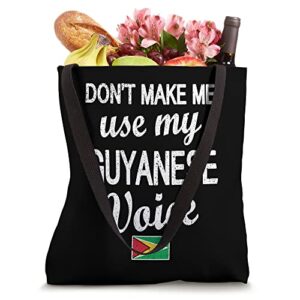 Funny Guyanese Voice Guyana Flag Guyanese Roots Tote Bag