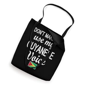 Funny Guyanese Voice Guyana Flag Guyanese Roots Tote Bag