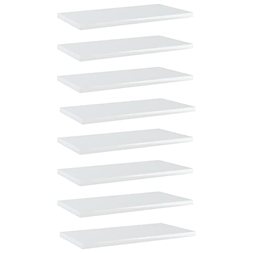 [Fast Sending] Floating Shelves Replacement board,Wall Shelf for Living Room, Bathroom, Kitchen Storage and DecorReplacement board Bookshelf Boards 8 pcs High Gloss White 15.7"x7.9"x0.6" Chipboard