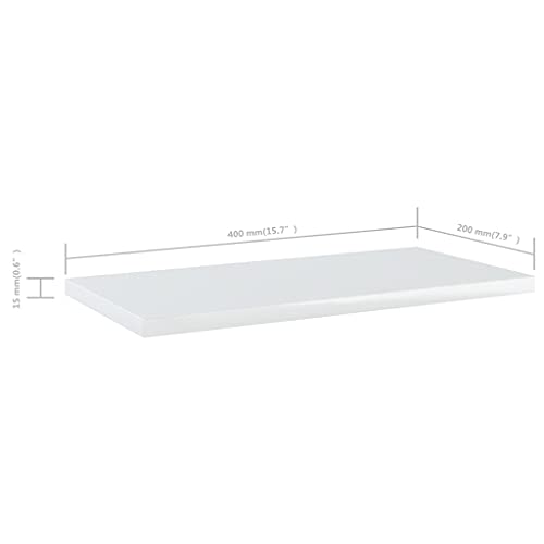 [Fast Sending] Floating Shelves Replacement board,Wall Shelf for Living Room, Bathroom, Kitchen Storage and DecorReplacement board Bookshelf Boards 8 pcs High Gloss White 15.7"x7.9"x0.6" Chipboard