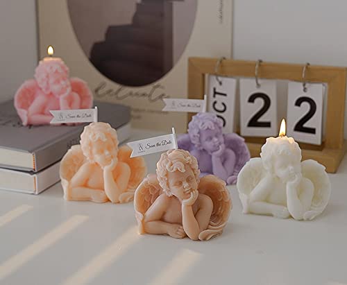 Angel Shaped Scented Candle,150G Aroma Soy Wax Decorative Candle,Handmade Aesthetic Candle for Table Photo Prop Birthday Gift,Prefect for Meditation Stress Relief Mood Boosting Bath Yoga