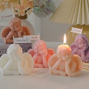 Angel Shaped Scented Candle,150G Aroma Soy Wax Decorative Candle,Handmade Aesthetic Candle for Table Photo Prop Birthday Gift,Prefect for Meditation Stress Relief Mood Boosting Bath Yoga