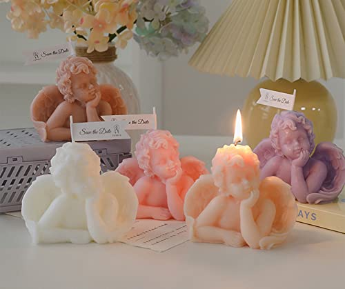 Angel Shaped Scented Candle,150G Aroma Soy Wax Decorative Candle,Handmade Aesthetic Candle for Table Photo Prop Birthday Gift,Prefect for Meditation Stress Relief Mood Boosting Bath Yoga