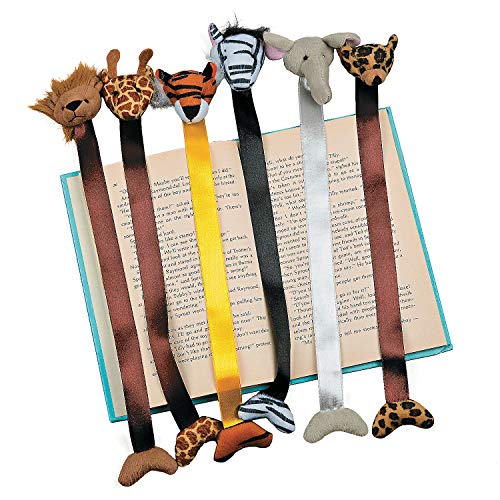 12 Plush Zoo Animal Bookmarks