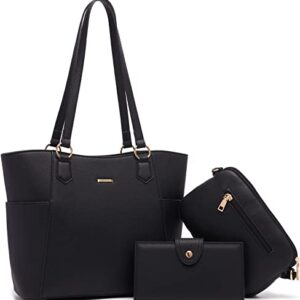 Tote Handbags for Women Purse and Wallet Set Large Shoulder Bags Crossbody Purses Satchel Black