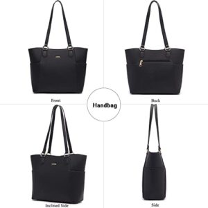 Tote Handbags for Women Purse and Wallet Set Large Shoulder Bags Crossbody Purses Satchel Black