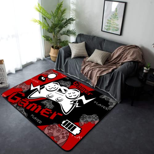 Gaming Art Game Area Rugs Non-Slip Carpet Home Decor Floormat Boys Rug for Gamer Room Bedroom Living Playing Room Boys Room 84 X 60 INIn