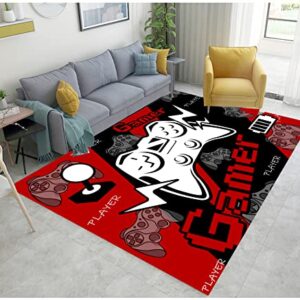 Gaming Art Game Area Rugs Non-Slip Carpet Home Decor Floormat Boys Rug for Gamer Room Bedroom Living Playing Room Boys Room 84 X 60 INIn