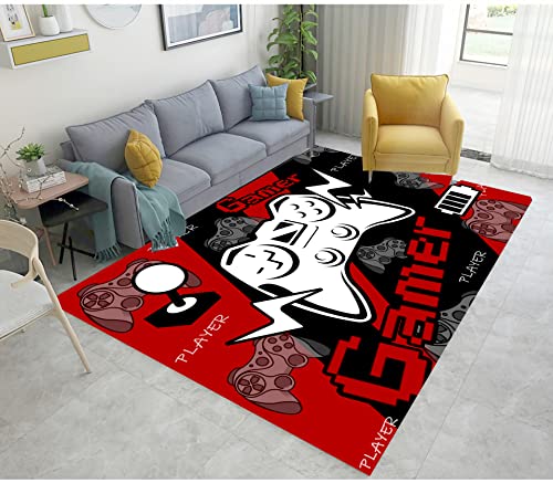 Gaming Art Game Area Rugs Non-Slip Carpet Home Decor Floormat Boys Rug for Gamer Room Bedroom Living Playing Room Boys Room 84 X 60 INIn