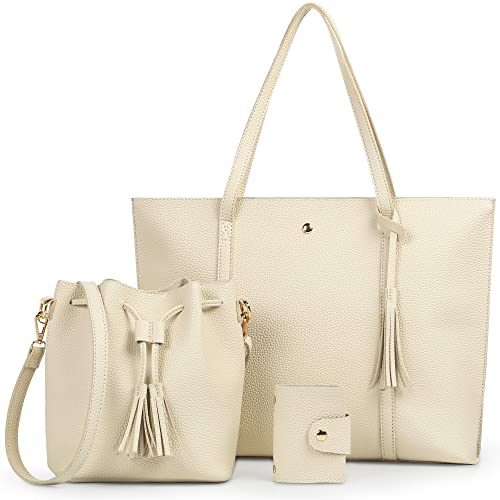 kookoomia Handbags for Women Fashion Shoulder Bags Women Casual Tote Tassel Satchel Hobo Bags Purse Set 3pcs