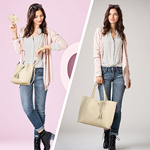 kookoomia Handbags for Women Fashion Shoulder Bags Women Casual Tote Tassel Satchel Hobo Bags Purse Set 3pcs