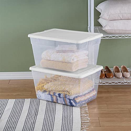 Sterilite 56 Quart Clear Plastic Utility Storage Organization Container Box with Latching Lid (16 Pack)