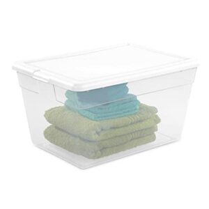 Sterilite 56 Quart Clear Plastic Utility Storage Organization Container Box with Latching Lid (16 Pack)