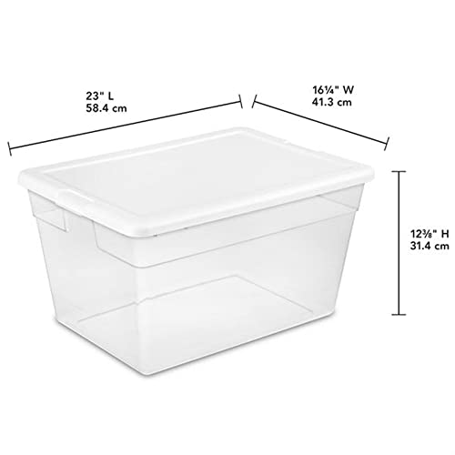 Sterilite 56 Quart Clear Plastic Utility Storage Organization Container Box with Latching Lid (16 Pack)