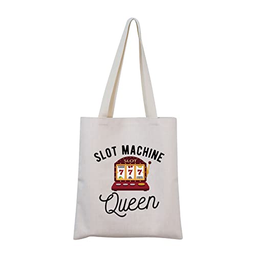 TSOTMO Slot Machine Casino Gambling Tote Bag Queen Of The Machine Gift Gambler Gift Slot Machine Queen Tote Bag Gift For Gambling Lovers (Slot Canvas)