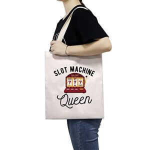 TSOTMO Slot Machine Casino Gambling Tote Bag Queen Of The Machine Gift Gambler Gift Slot Machine Queen Tote Bag Gift For Gambling Lovers (Slot Canvas)