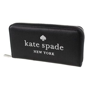 kate spade new york glitter on large continental wallet in black/silver