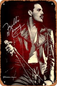 seadlyise freddie mercury plaque poster legendary rock singer tin sign vintage metal art 8x12 inches