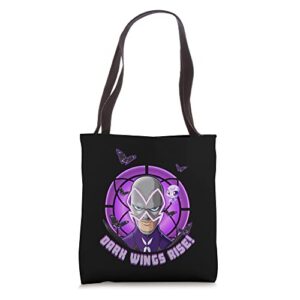 miraculous ladybug hawk moth dark wings rise tote bag