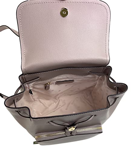 Kate Spade New York Darcy Flap Drawstring Medium Backpack Leather Warm Taupe