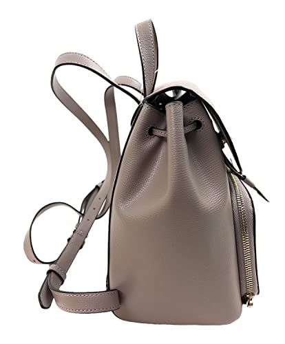 Kate Spade New York Darcy Flap Drawstring Medium Backpack Leather Warm Taupe