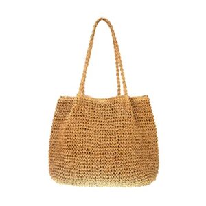 handwoven soft straw beach bag purse casual vintage rattan shoulder bag handbag boho wowen tote basket vacation bag