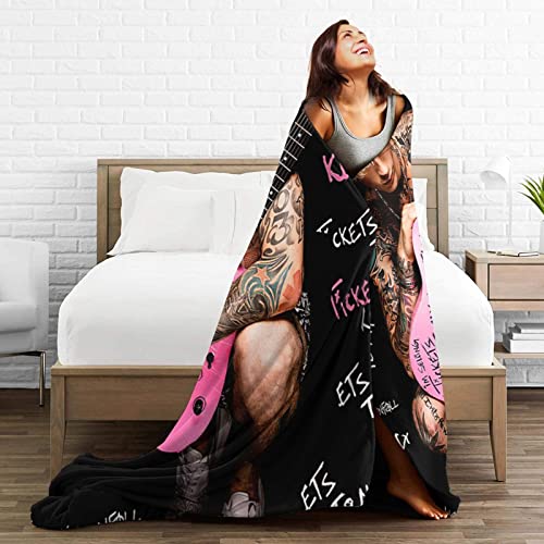 Pop Singer MGK Fuzzy Soft Blanket,Soft Throw Blankets, Breathable Lightweight Blanket Flannel Travel Personalized Blankets for Couch Bed Sofa