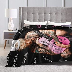 Pop Singer MGK Fuzzy Soft Blanket,Soft Throw Blankets, Breathable Lightweight Blanket Flannel Travel Personalized Blankets for Couch Bed Sofa