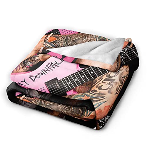 Pop Singer MGK Fuzzy Soft Blanket,Soft Throw Blankets, Breathable Lightweight Blanket Flannel Travel Personalized Blankets for Couch Bed Sofa