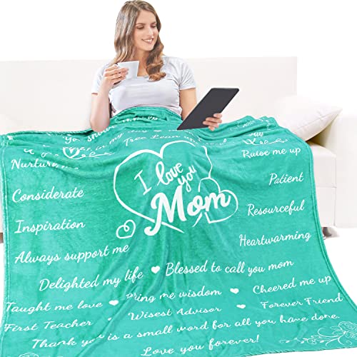 Gifts for Mom on Mothers Day from Daughter Son, Throw Blanket for Mom Birthday Anniversary Presents,Soft Bed Flannel Blanket for Christmas 65" × 50"