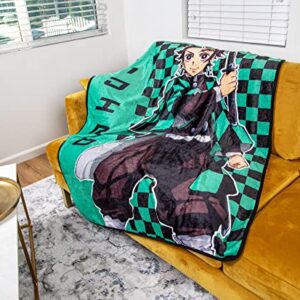 Demon Slayer Tanjiro Kamado Fleece Throw Blanket | 45 x 60 Inches