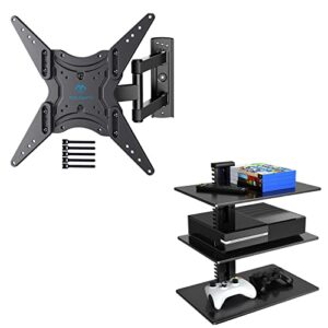 floating wall mounted shelf av mount shelf & perlesmith full motion tv wall mount