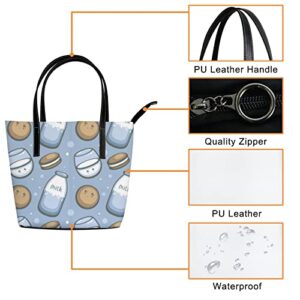 Fashionable women's handbag tote bag, Milk and Cookie 1printed shoulder bag is light and durable