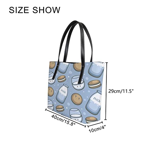 Fashionable women's handbag tote bag, Milk and Cookie 1printed shoulder bag is light and durable