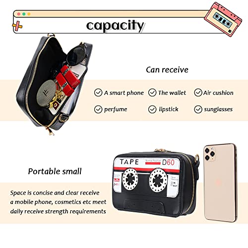 Emprier Women's Retro Tape Recorder Evening Purse Crossbody HandBag Shoulder Bag Clutch Party bag